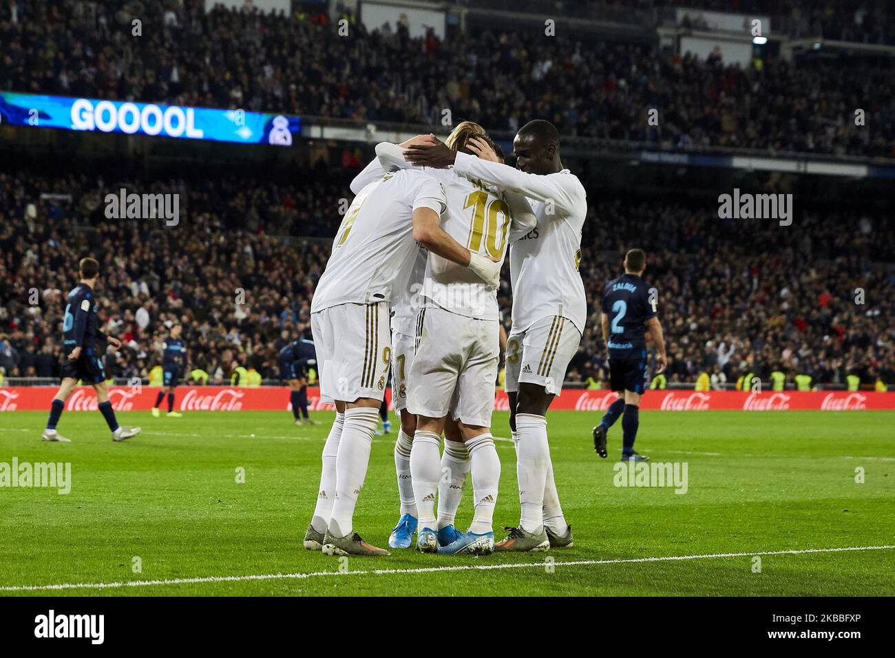 Players of Real Madrid celebrate goal during La Liga match between Real ...