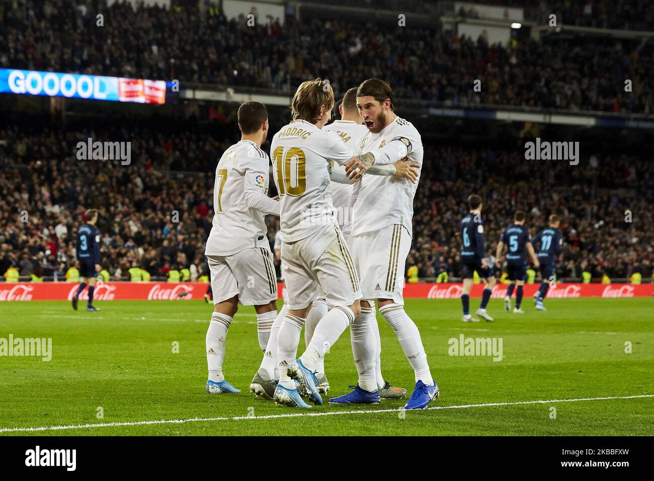 Luka Modric and Sergio Ramos of Real Madrid celebrate goal during La ...