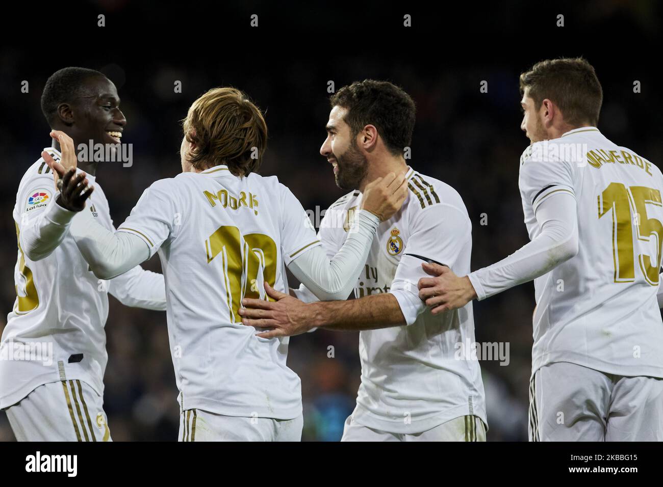 Players of Real Madrid celebrate goal during La Liga match between Real ...