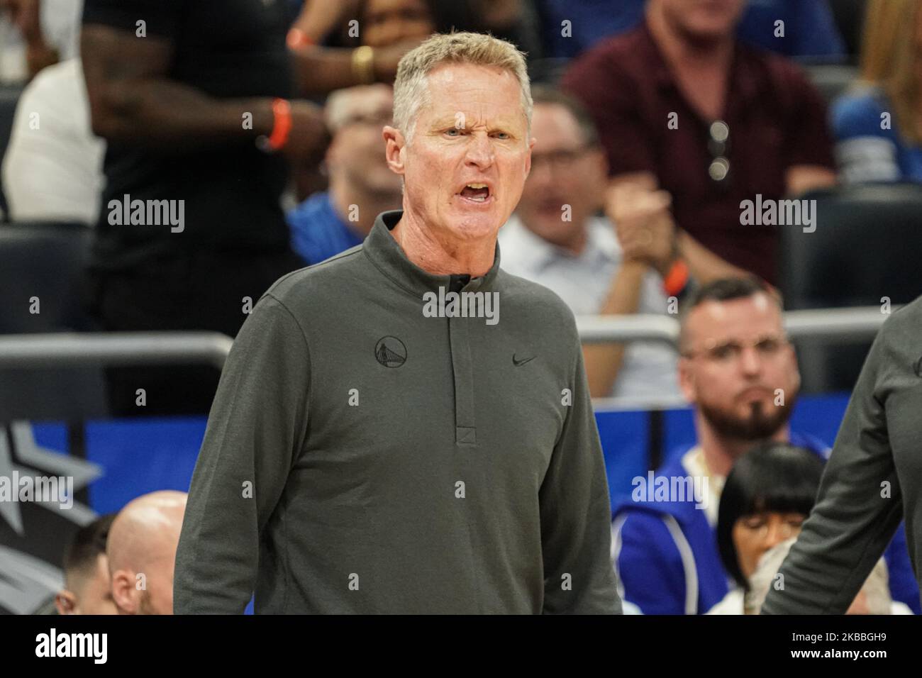 Orlando, Florida, USA, November 3, 2022, Golden State Warriors Head Coach Steve Kerr visually ...
