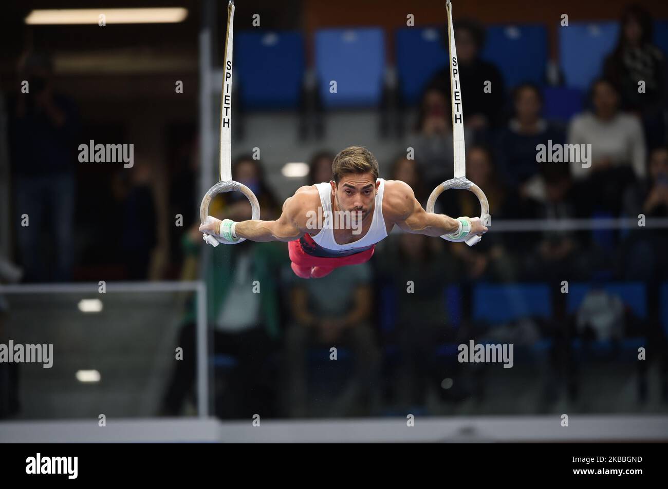 The Turkish athlete Ibrahim Colak performs with his exercise during the ...