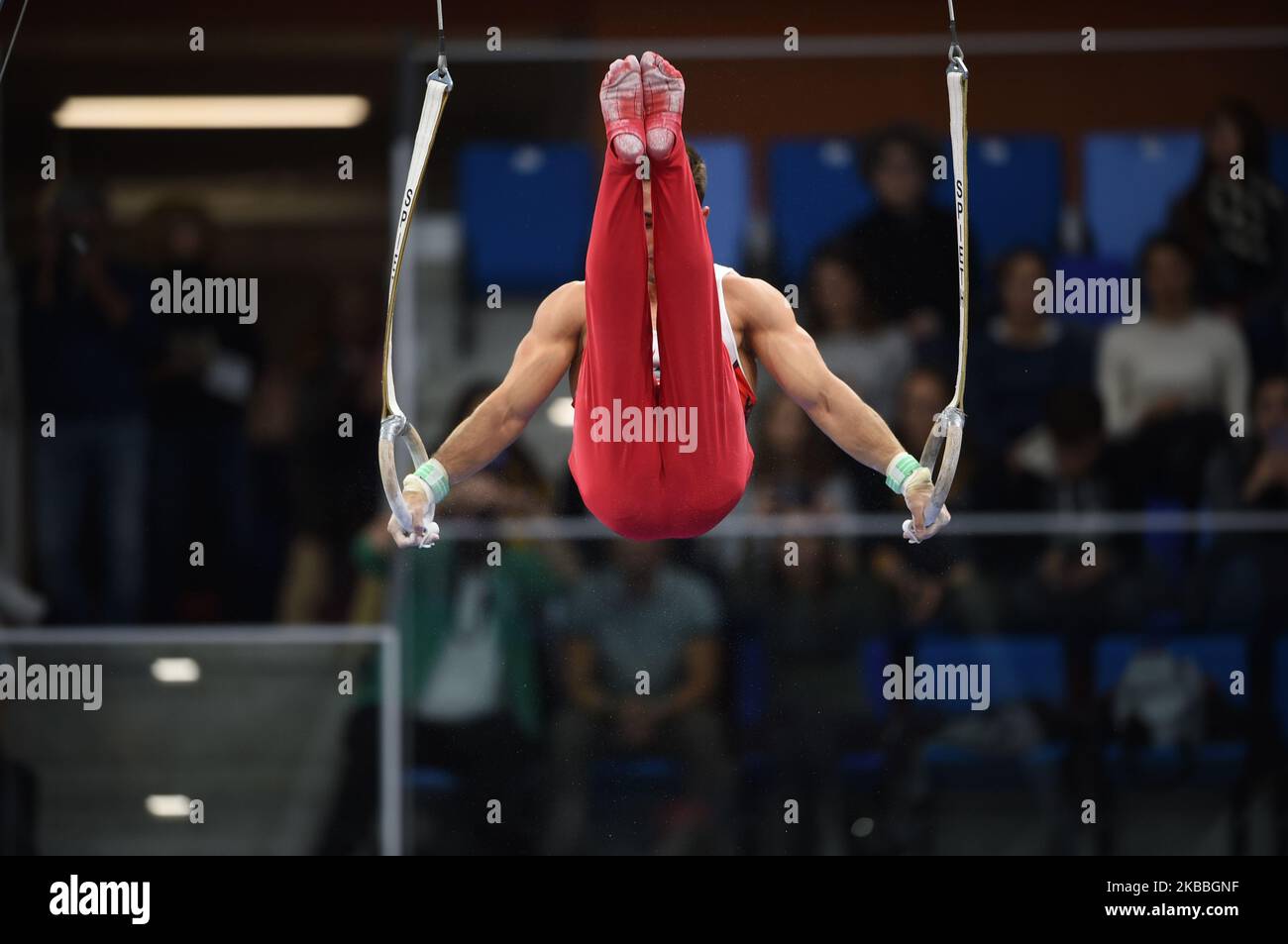 The Turkish athlete Ibrahim Colak performs with his exercise during the ...