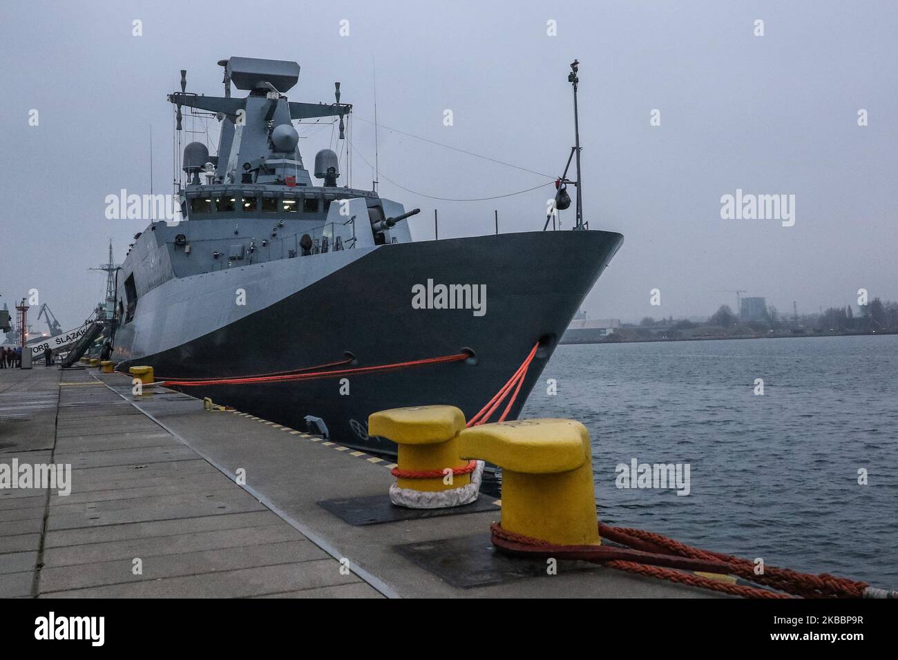 Polish Navy ORP Slazak patrol vessel the day before officially start of ...