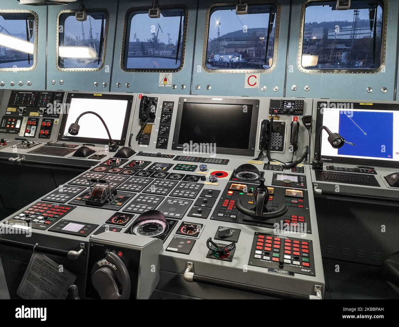 Polish Navy ORP Slazak patrol vessel the day before officially start of ...