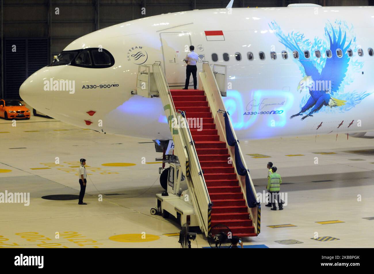 Garuda Indonesia airline introduces its newest aircraft, the Airbus ...