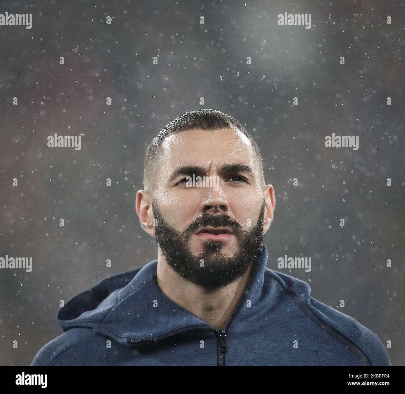 Real Madrid's French forward Karim Benzema looks on during the ...