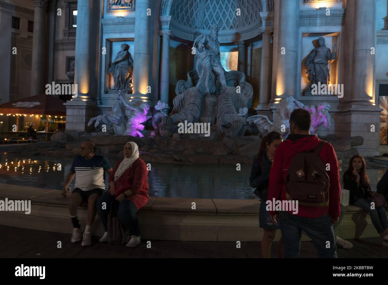 Recreation of the famous Trevi Fountain at the Caesar Palace hotel and ...