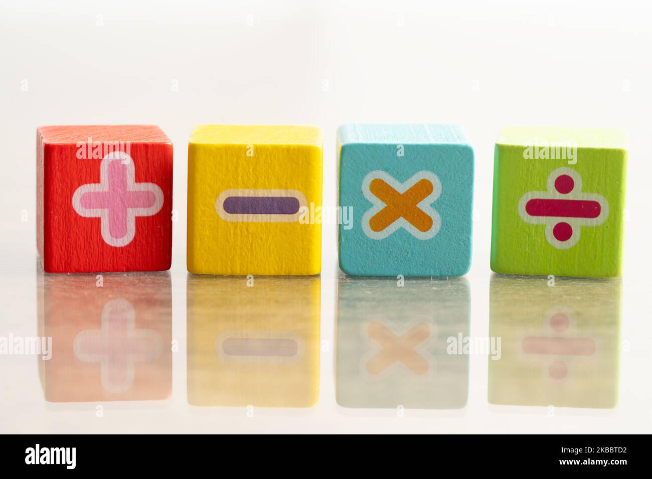 Math number colorful on white background, education study mathematics ...