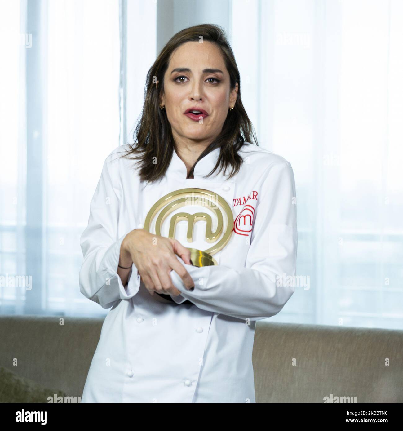 Tamara Falco, the winner of TV's MasterChef Celebrity 2019, poses for a ...