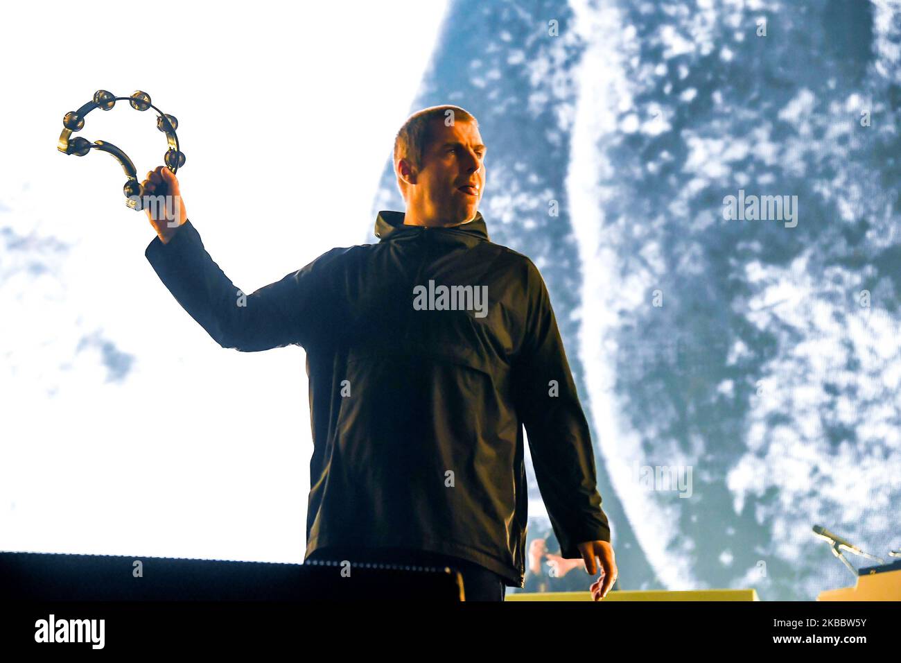 British iconic singer Liam Gallagher performs on stage at the O2 Arena ...