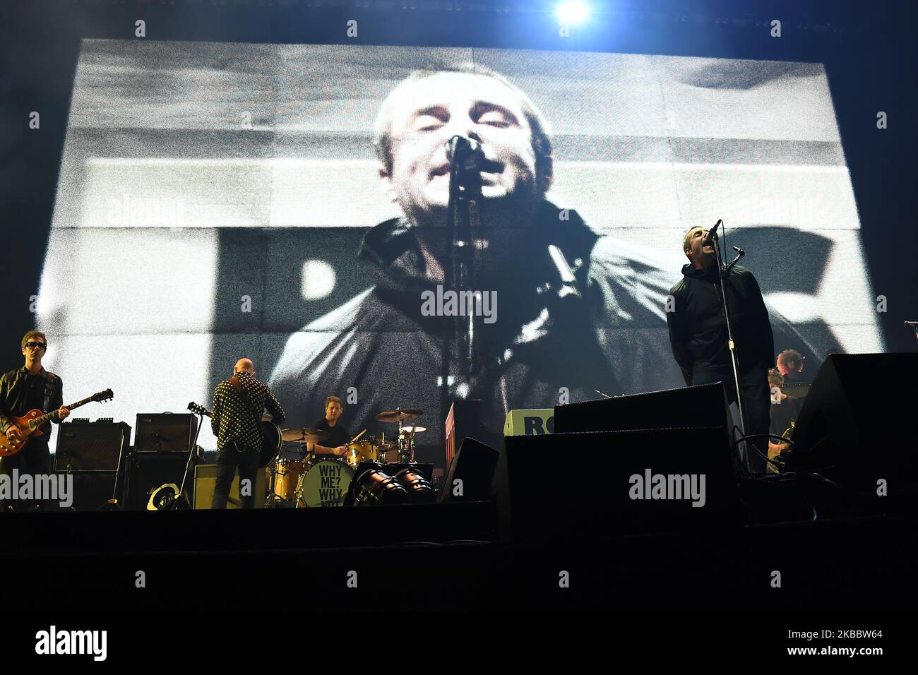 British iconic singer Liam Gallagher performs on stage at the O2 Arena ...