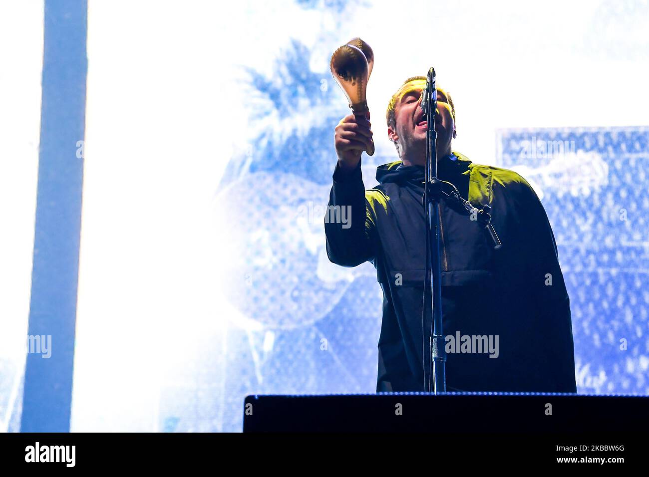 British iconic singer Liam Gallagher performs on stage at the O2 Arena ...
