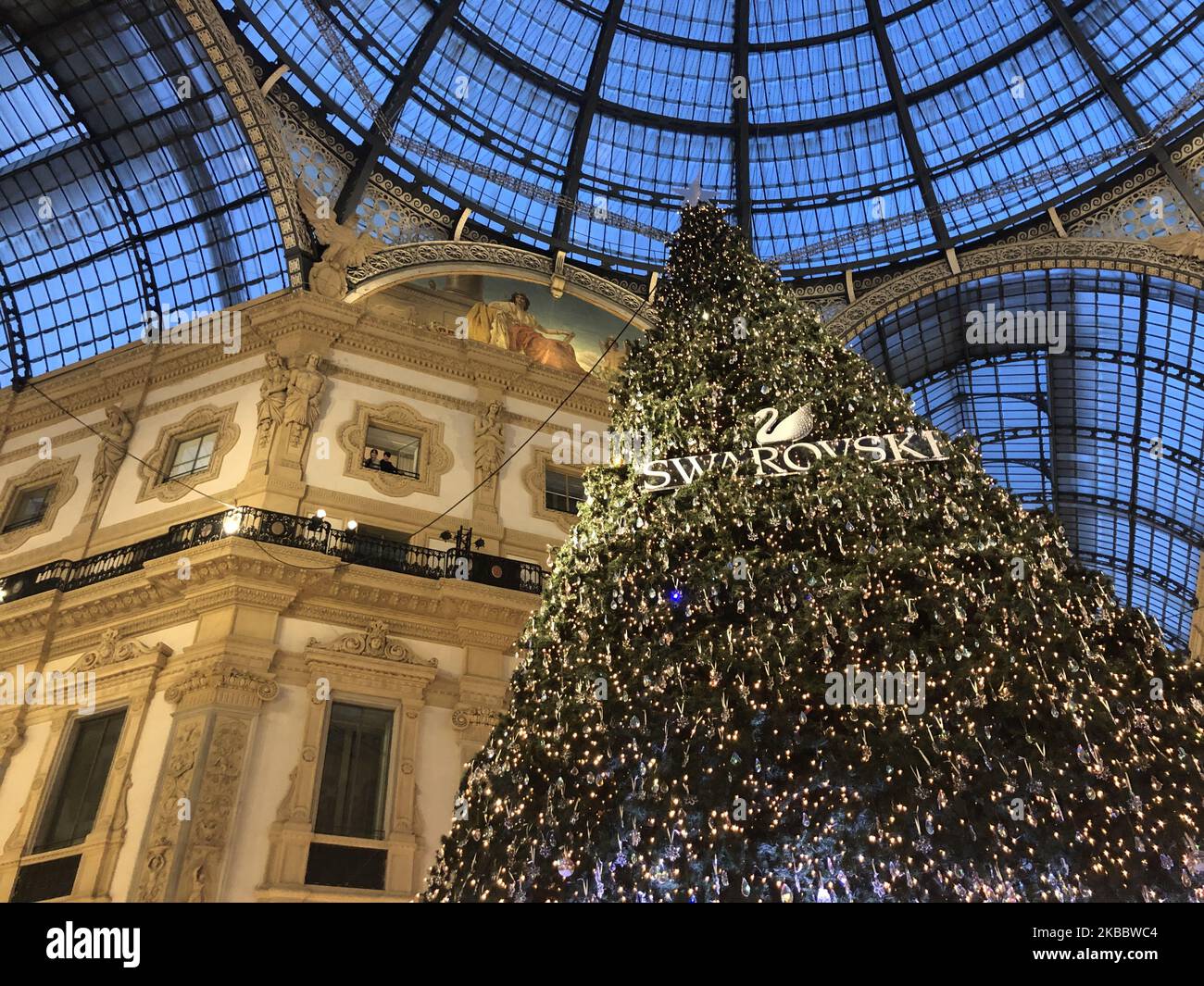 Swarovski's annual Christmas tree is located in the center of the ...
