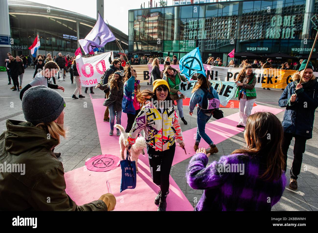 XR activists are dancing after the XR Fashion show that took place in ...