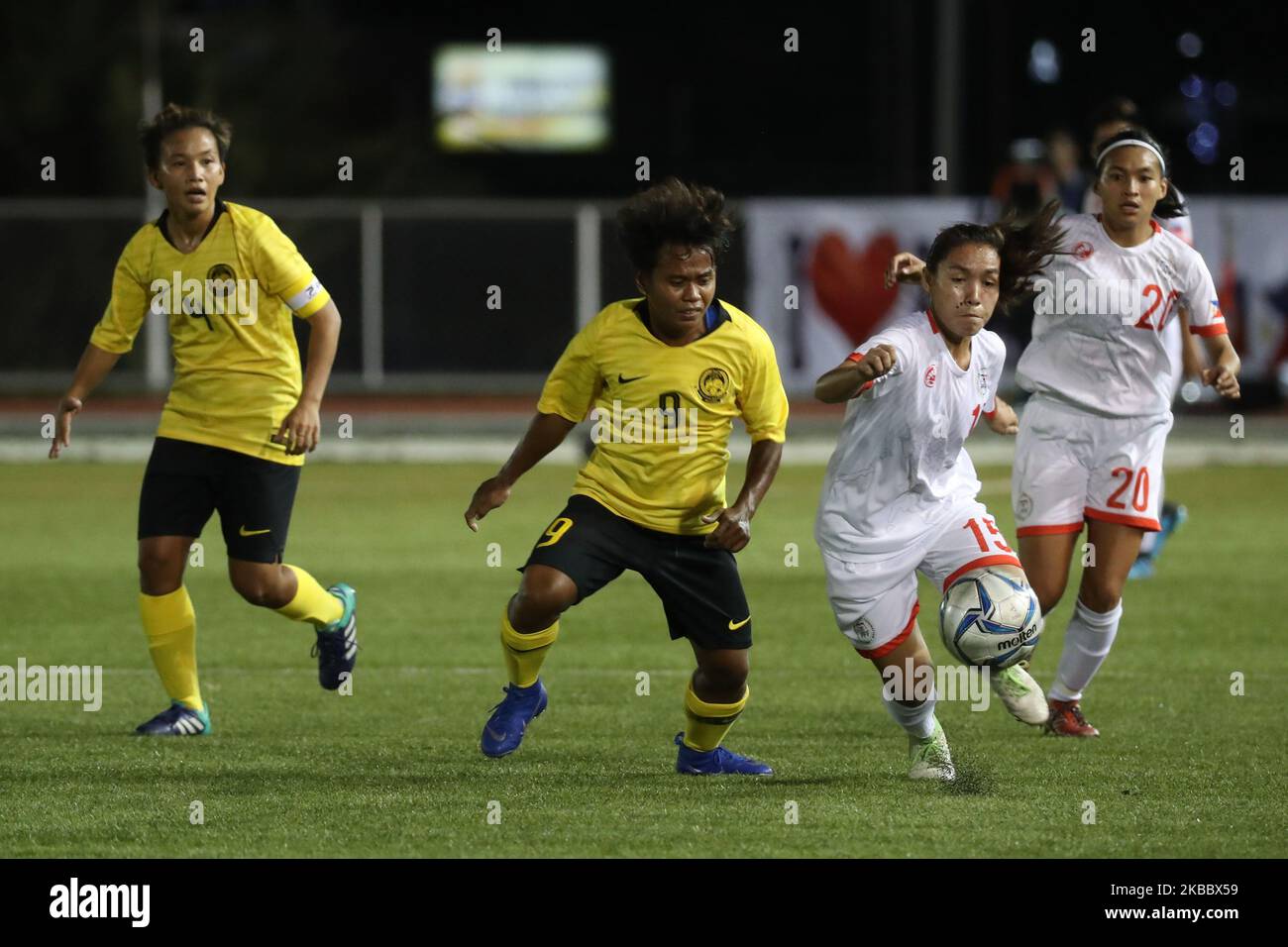 Shelah Mae Cadag (15) of the Philippines controls the ball during their ...
