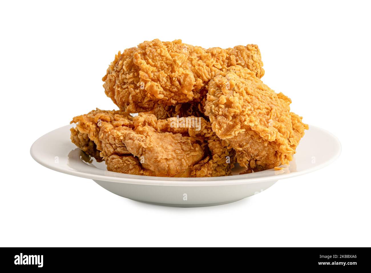 Fried Chicken Isolated White Female Hand Holds Fried Chicken, Isolated