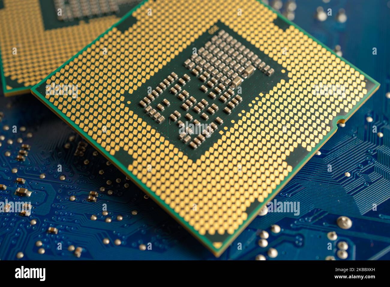 CPU, central processor unit chip Chip on circuit board in PC and laptop ...