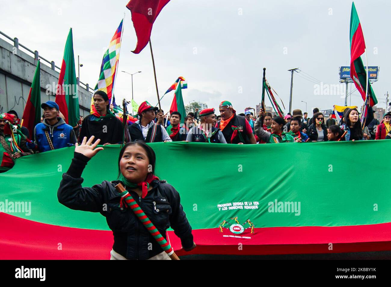 Colombian indigenous people and students protest on the eighth ...