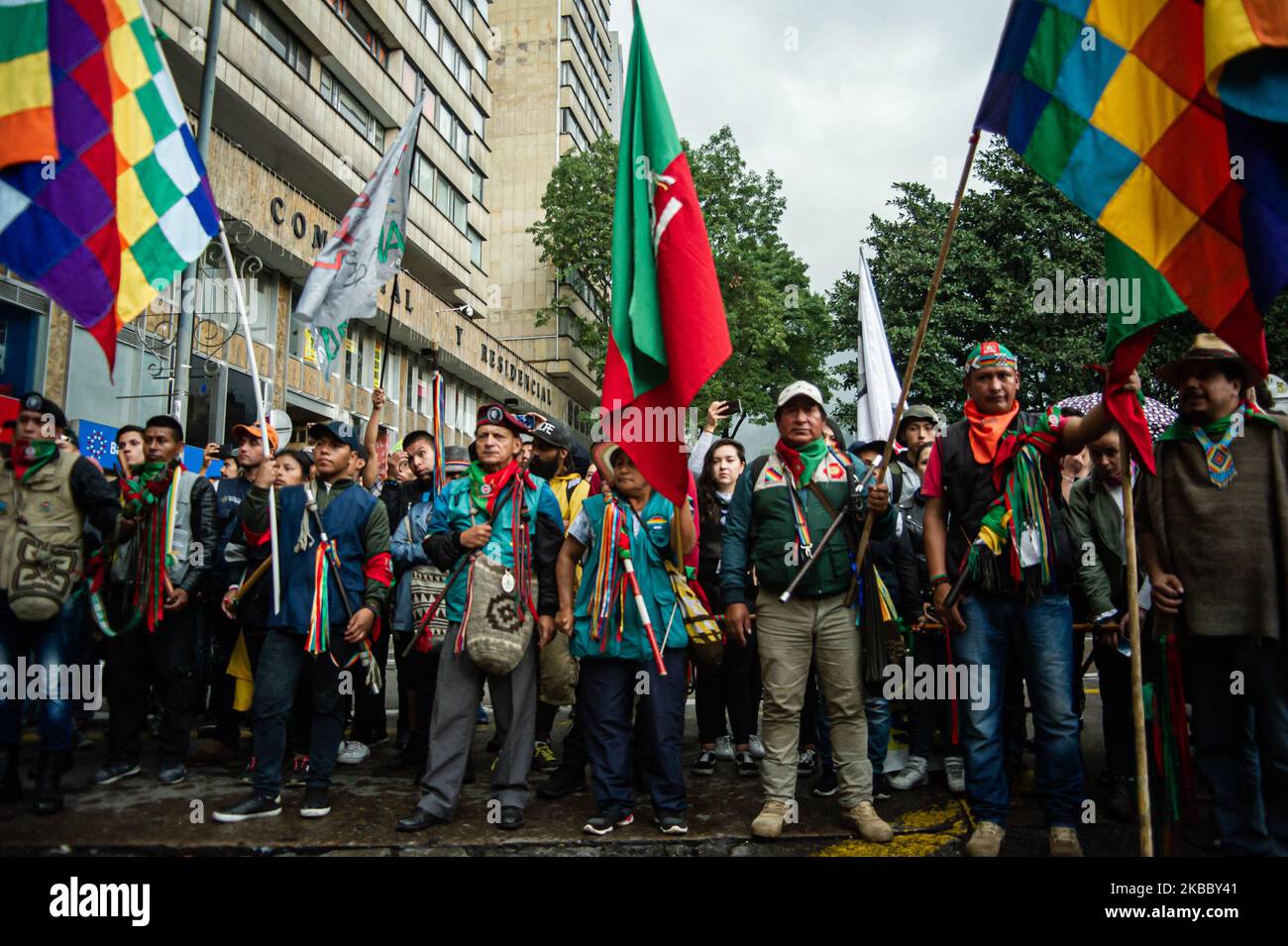 Colombian indigenous people and students protest on the eighth ...
