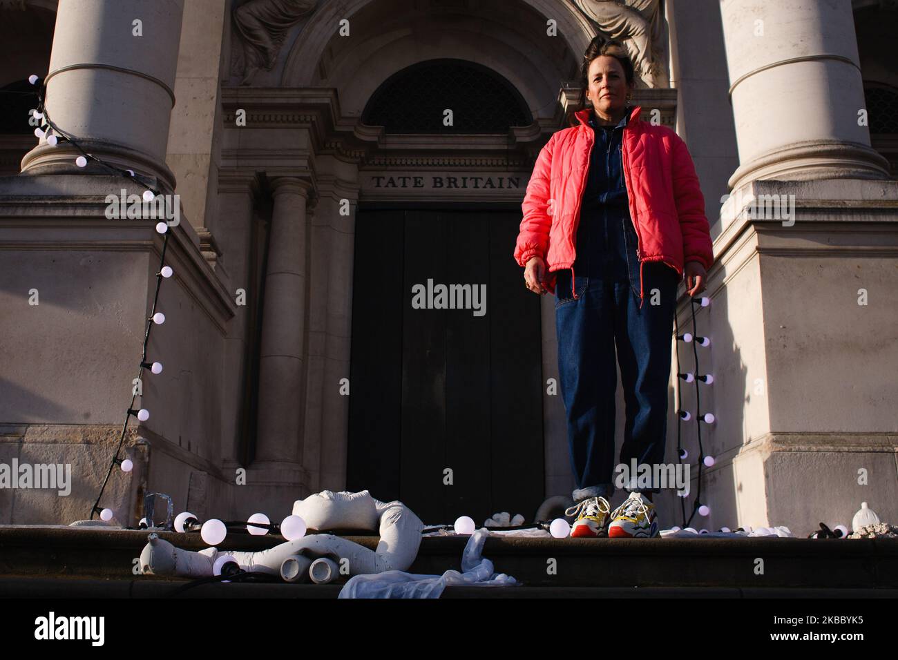 Artist Anne Hardy poses with her light-and-sound installation 'The ...