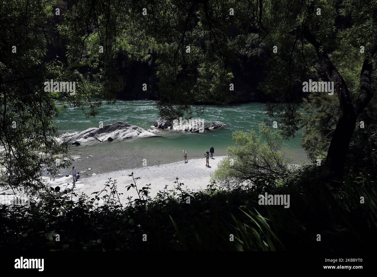 Visitors take pictures at The Buller Gorge Swingbridge Adventure and ...