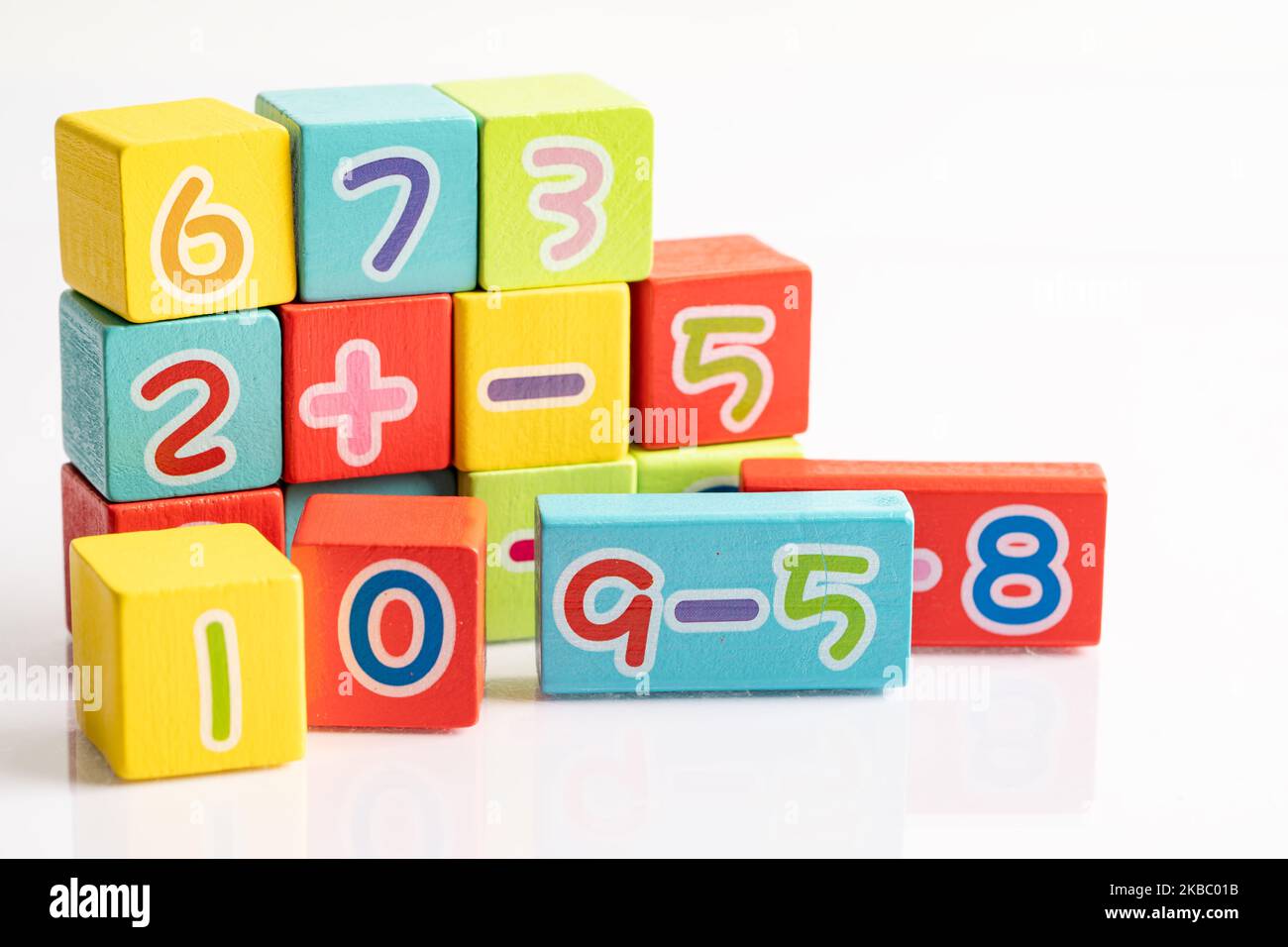 Math number colorful on white background, education study mathematics ...