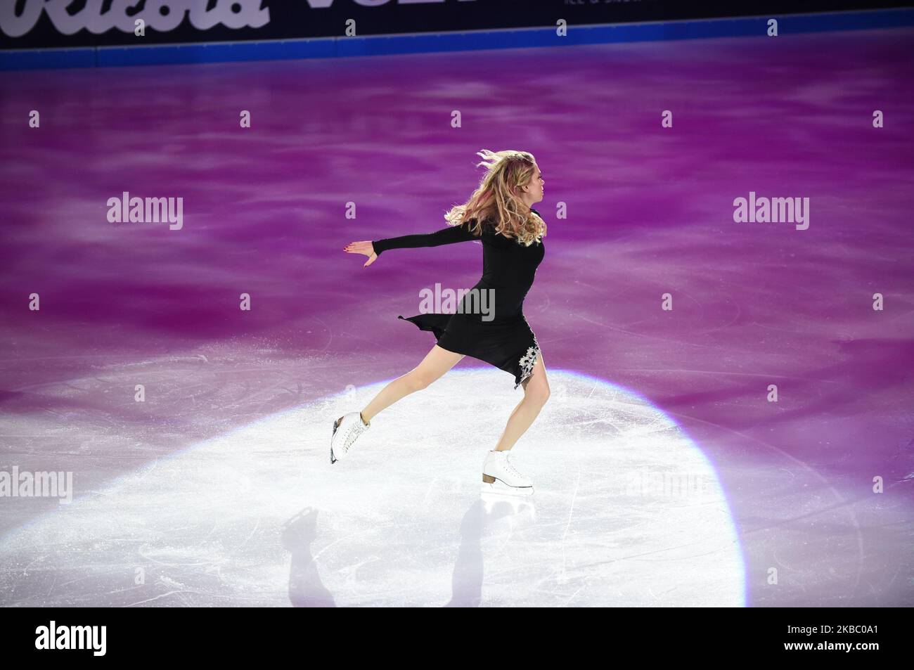 Canadian couple of skaters Karlyn Weaver and Andrew Poje skating during ...