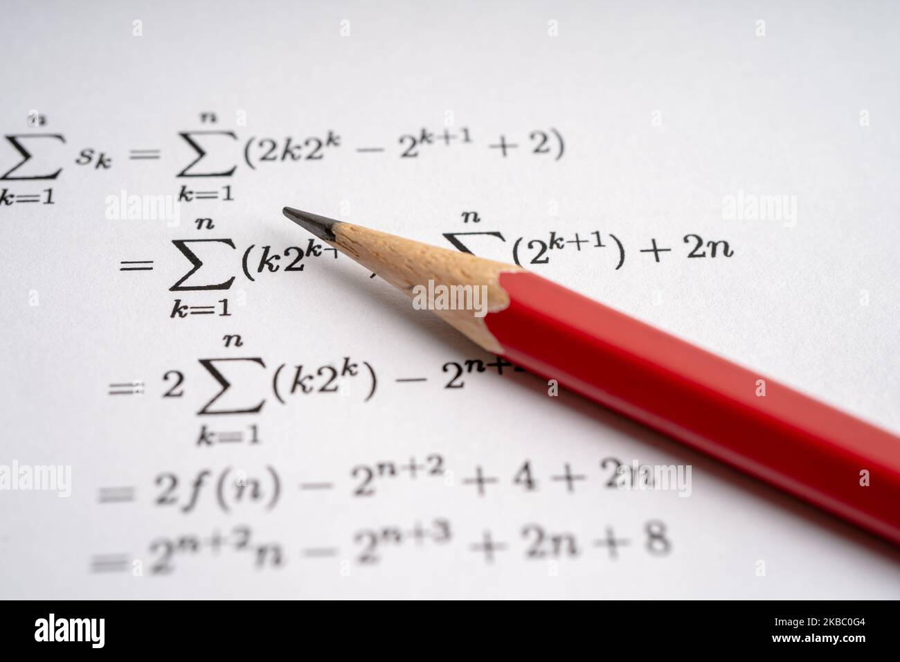 Pencil on mathematic formula exercise test paper in education school ...
