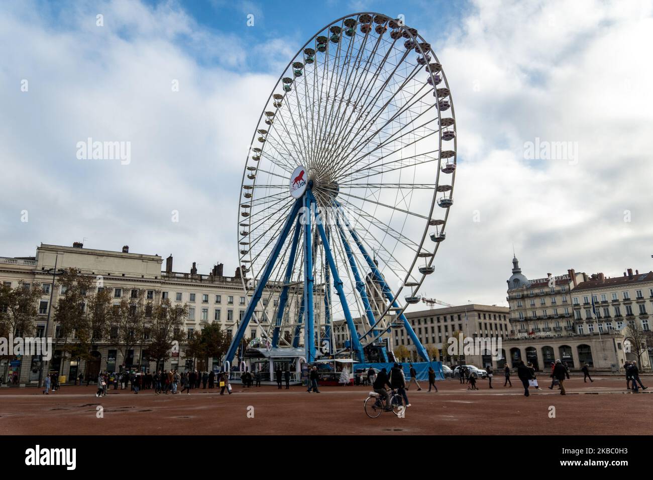 The Ferris wheel carousel was installed at Place Bellecour in Lyon ...