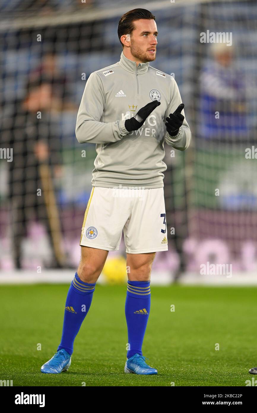 Ben Chilwell (3) of Leicester City warms up during the Premier League ...