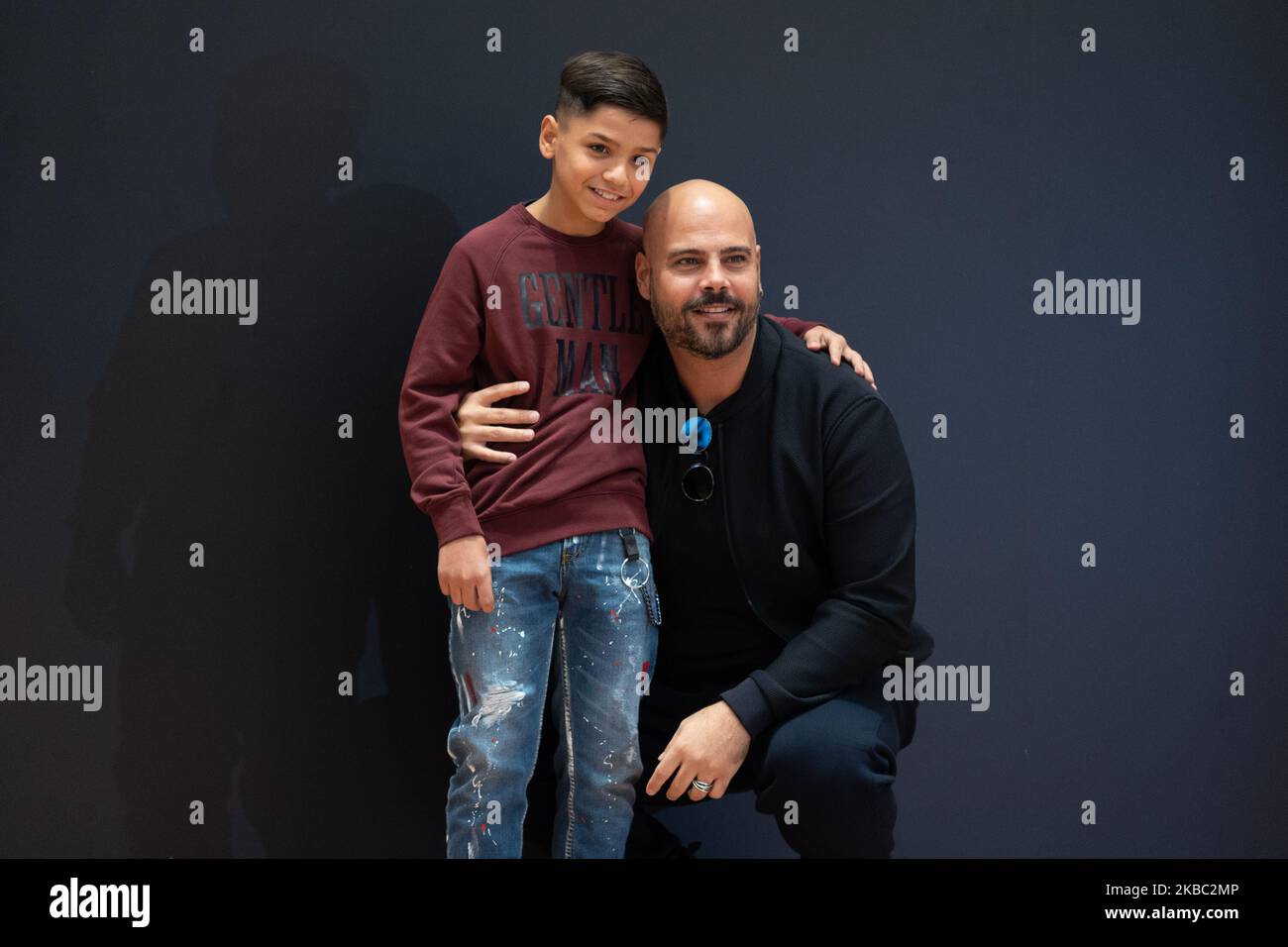 The actors Marco D'Amore and Giuseppe Aiello attend the photocall of ...