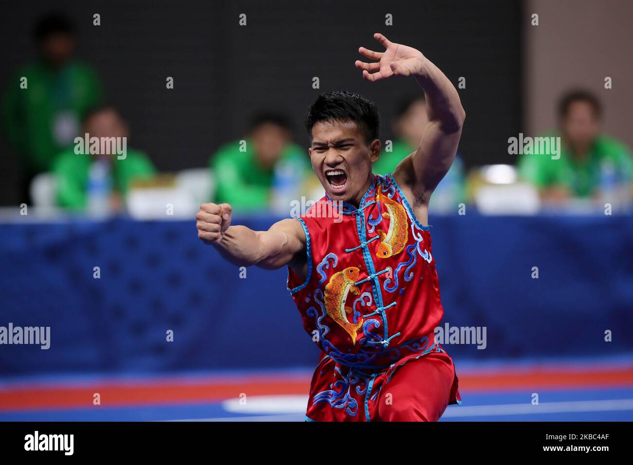 Mohammad Adi Salihin Roslan of Brunei Darussalam performs his routine ...