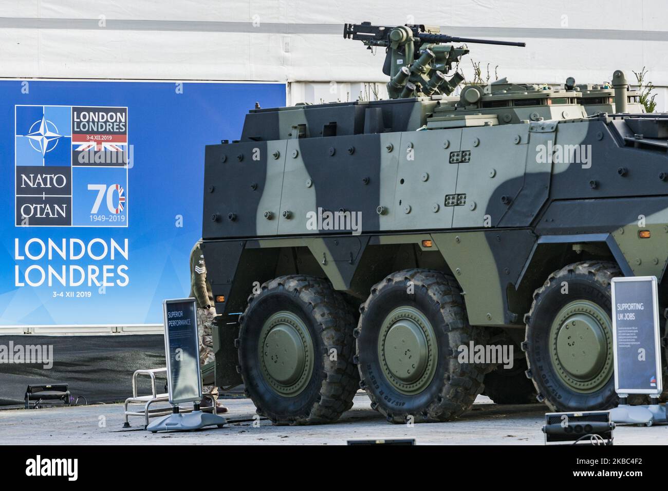 Armored vehicle during the security setup for the 70th Anniversary NATO ...