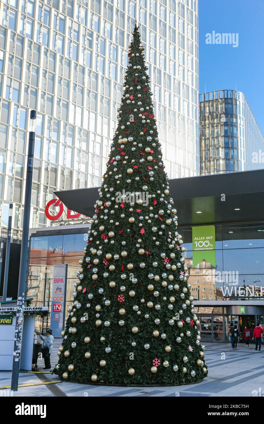 A Christmas tree as seen decorated in the Austrian capital, Vienna ...