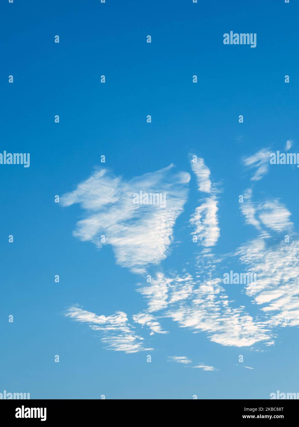 Clouds in the blue sky. Natural sky background texture, beautiful color ...