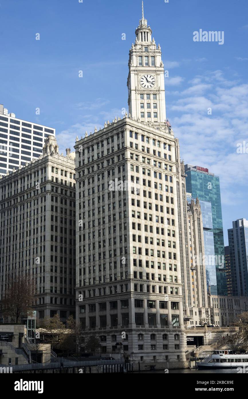 View of the Wrigley Building when construction began in 1920, there ...