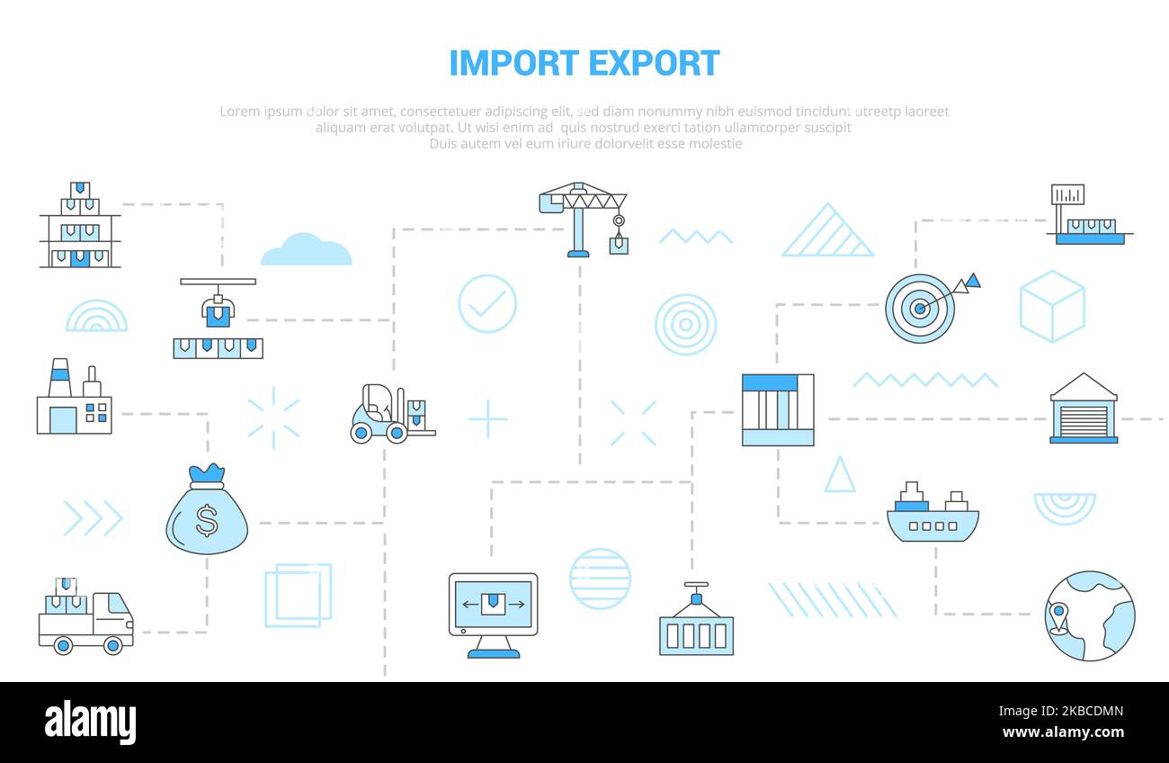 import and export concept with icon set template banner with modern ... import and export concept with icon set template banner with modern ...