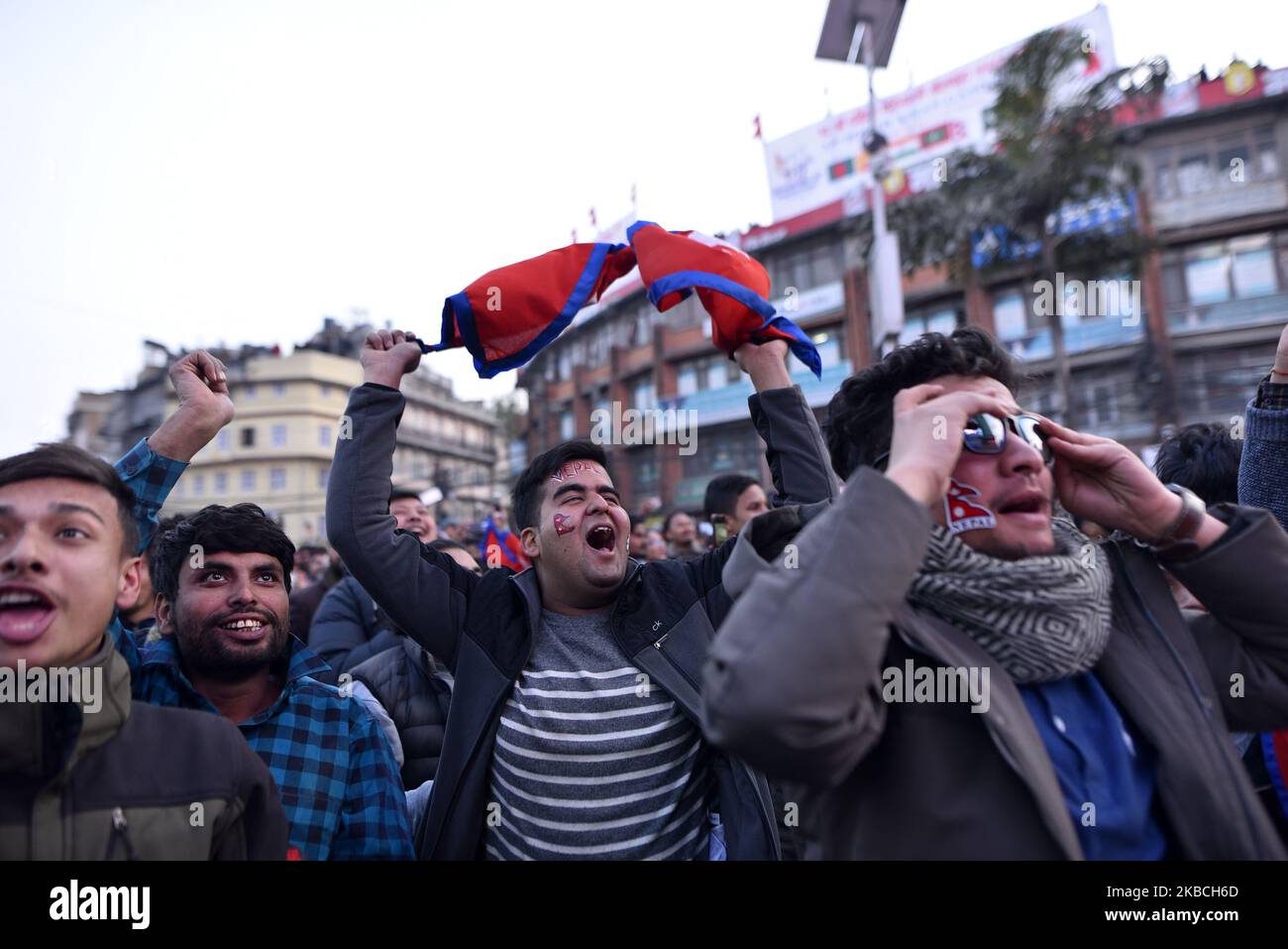 Nepali Football Fans and supporters celebrates after winning the game ...
