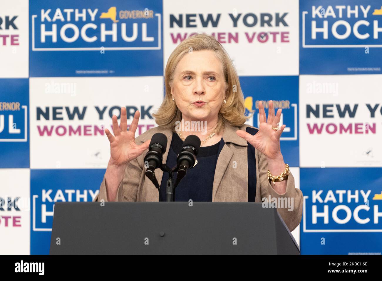 Secretary Hillary Clinton speaks during election campaign rally ...