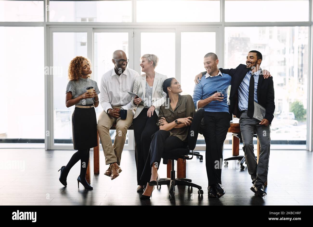 Group of men one woman office hi-res stock photography and images - Alamy