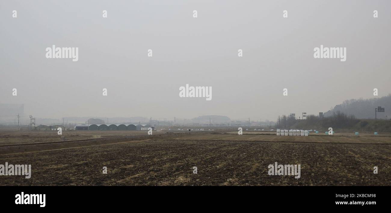 A View Scene is covered with air pollution in Sangju, South Korea. The ...