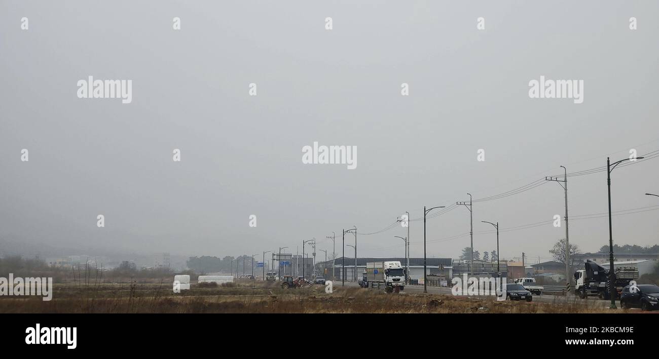 A View Scene is covered with air pollution in Sangju, South Korea. The ...