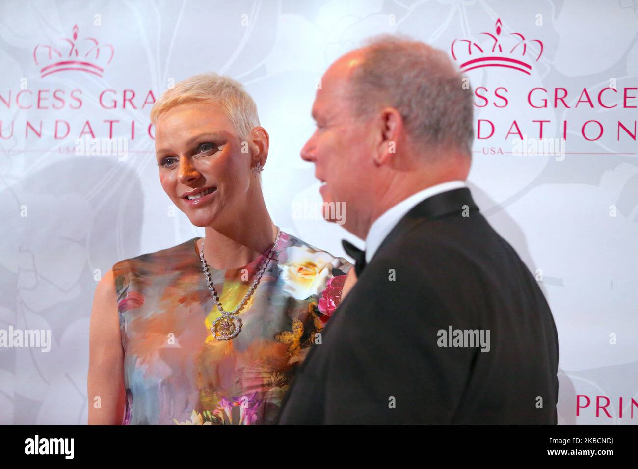 NY, USA on November 3, 2022. Prince Albert of Monaco with Princess ...
