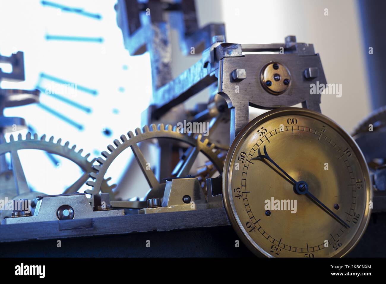 internal machinery clock of the Puerta del Sol with over a century old ...