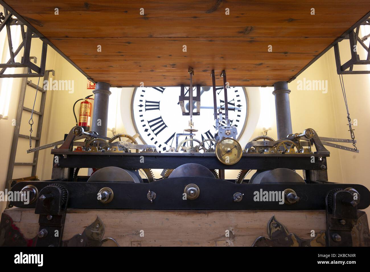 internal machinery clock of the Puerta del Sol with over a century old ...