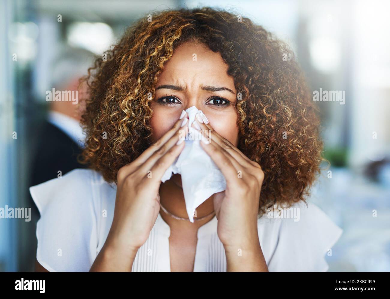 Why am I sick and everyone else is fine. a frustrated businesswoman ... Why am I sick and everyone else is fine. a frustrated businesswoman ...