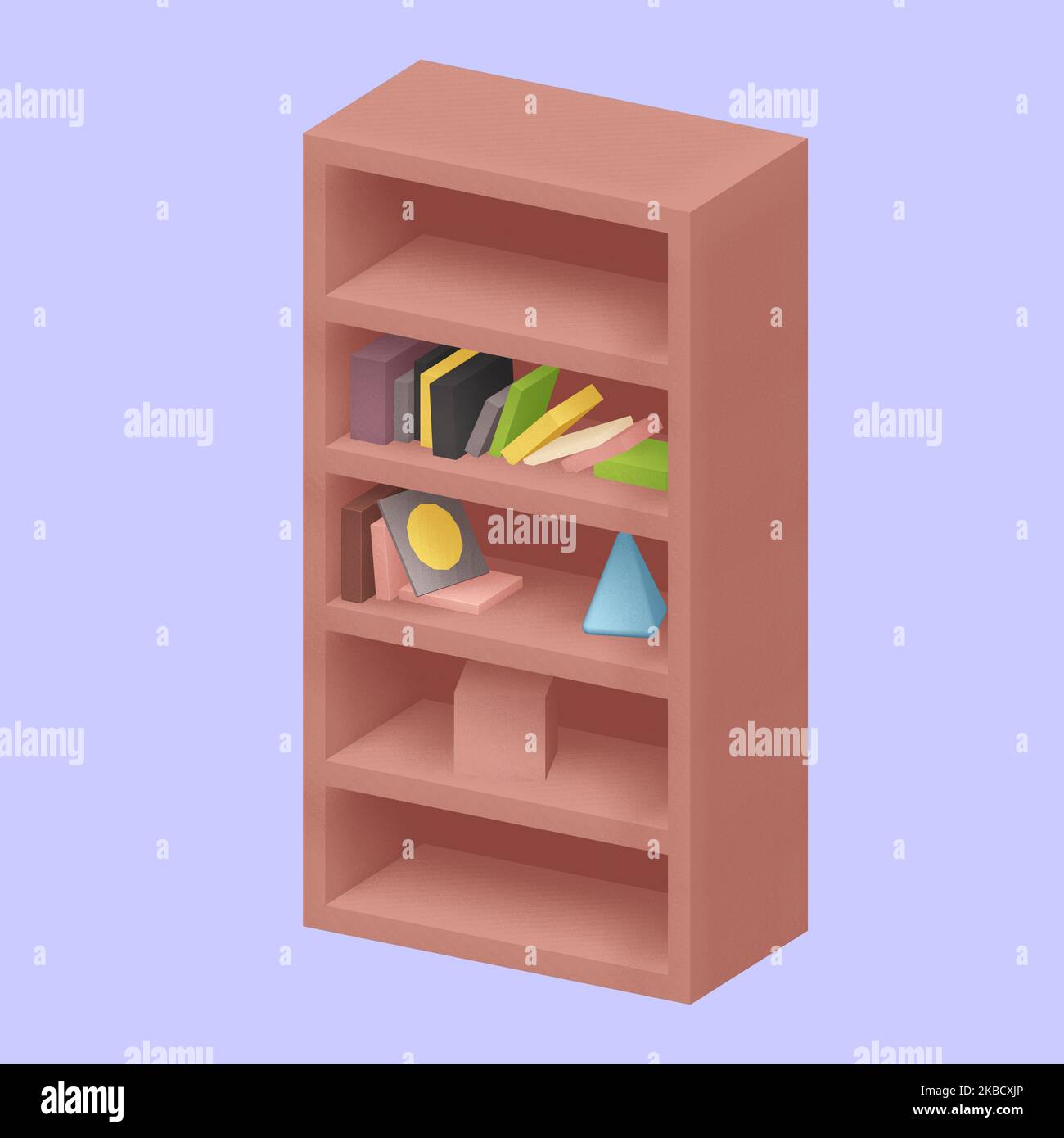 bookshelf 3d render vector illustrations Stock Photo - Alamy