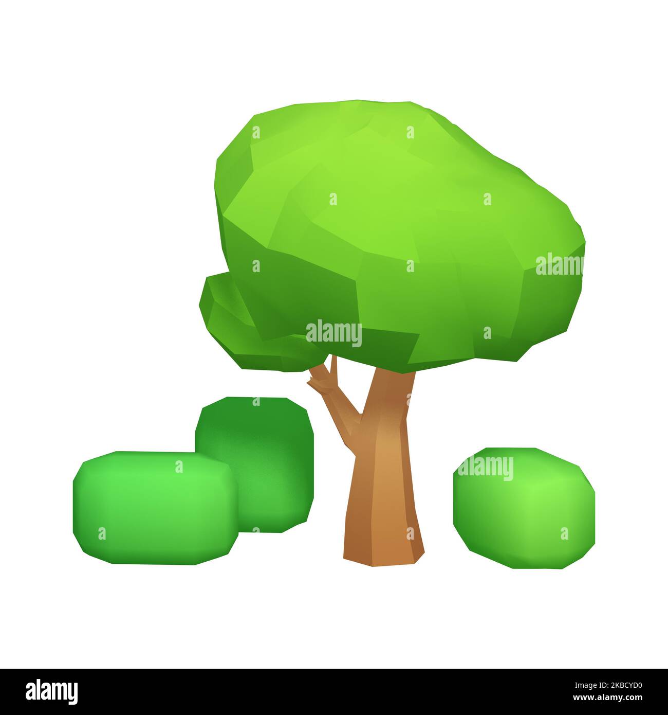 Green Tree 3d render vector illustrations Stock Photo - Alamy
