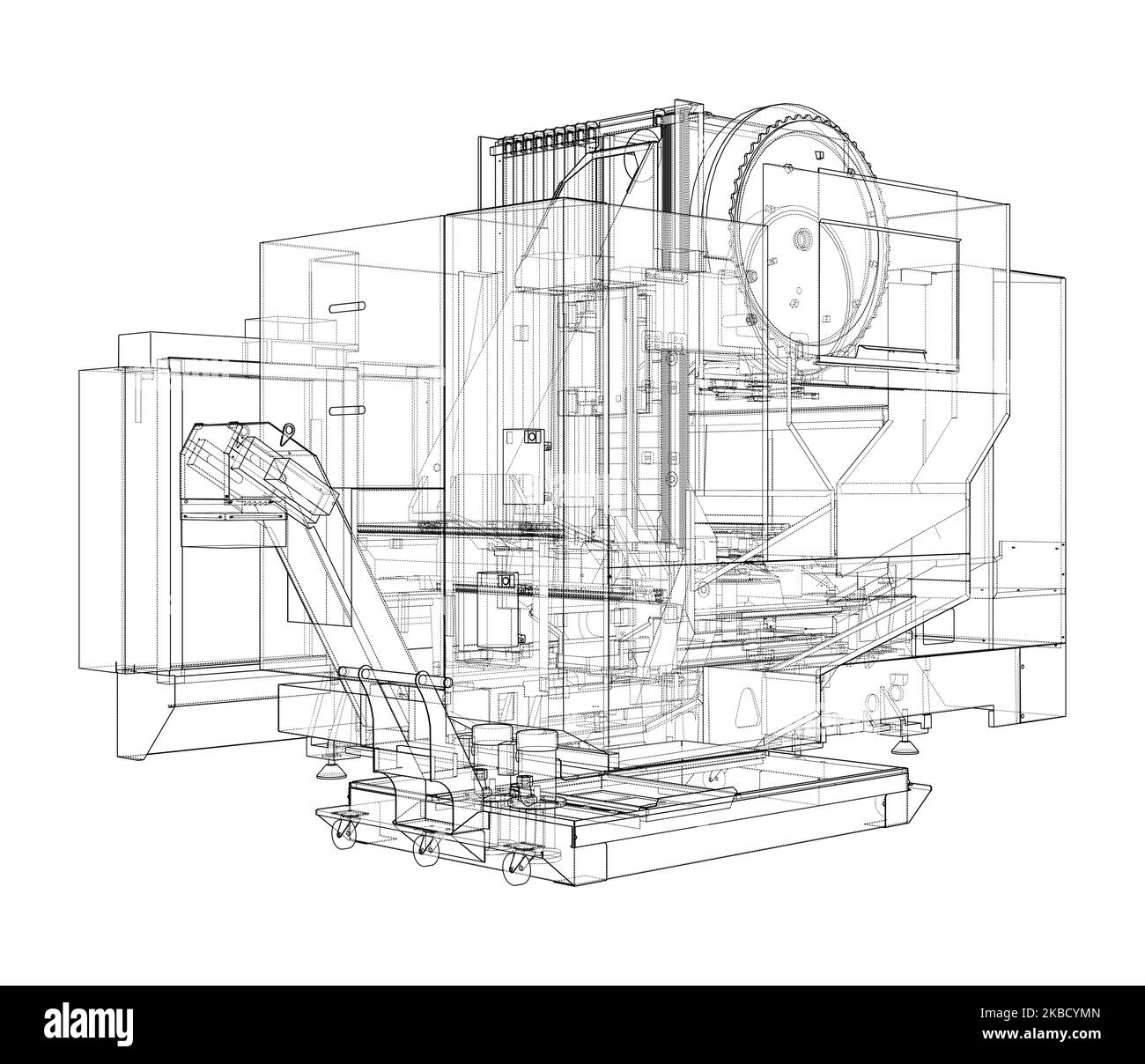 Metalworking CNC milling machine. Vector Stock Vector Image & Art - Alamy