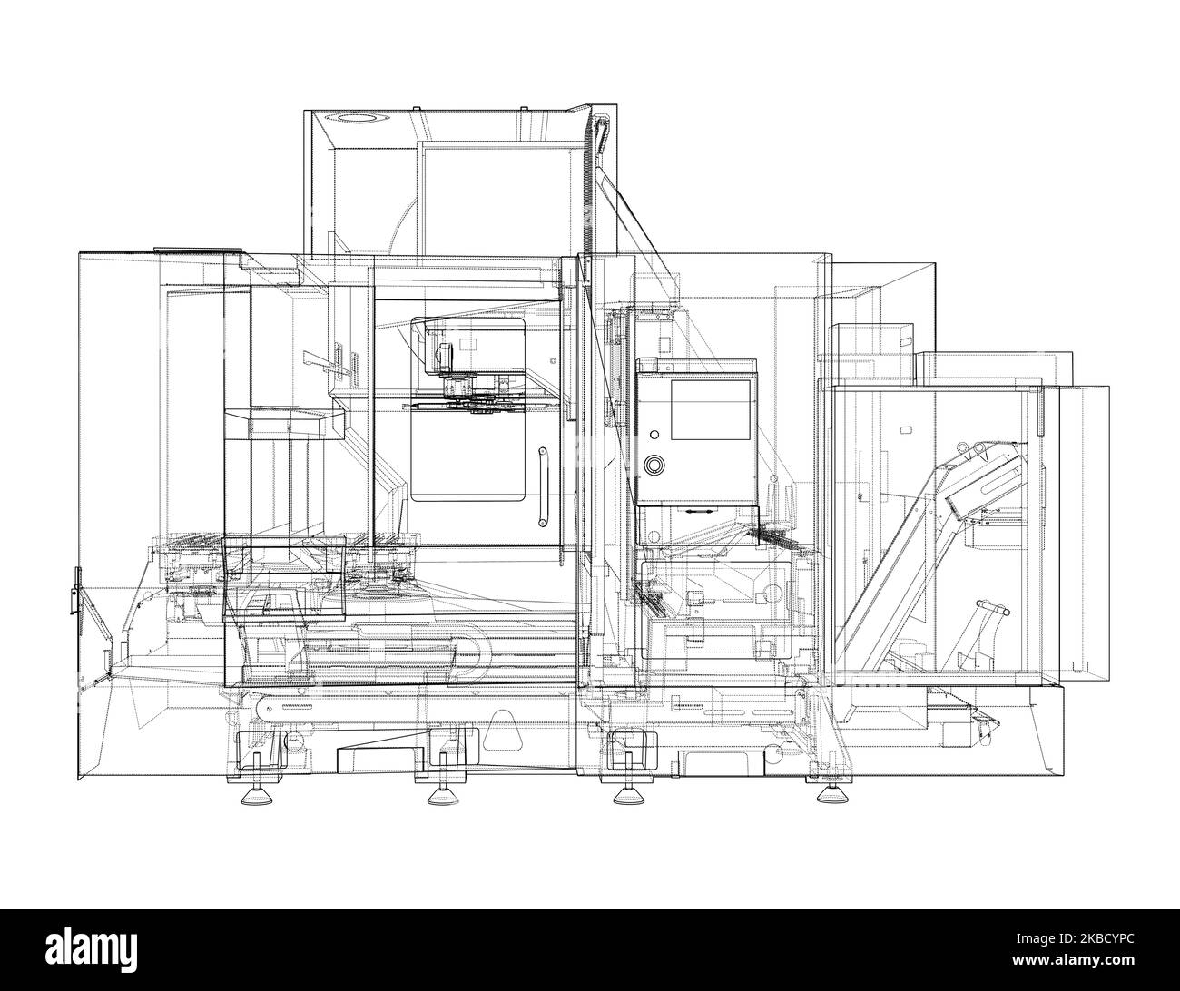Metalworking Cnc Milling Machine Vector Stock Vector Image And Art Alamy